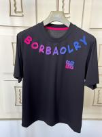 China Crew Neck T Shirt 100% Cotton Jersey Men T Shirt Flocking Letter Design 170 230G for sale
