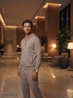 China Custom Logo Luxury Men's Tracksuit Set 2 Piece Zip Up Hoodie and Jogger 320 GSM High Quality Quiet Luxury for sale