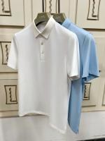 China Men's Summer Short Sleeve Knitted Polo Shirt Solid Color Anti Wrinkle Quick Dry 260G Fabric for sale