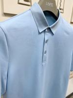 China Men's Summer Short Sleeve Knitted Polo Shirt Solid Color Anti Wrinkle Quick Dry 260G Fabric for sale