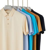 China Men's Quick Dry Golf Polo Shirt Custom Solid Color Loose Fit Knitted 215gsm OEM for sale