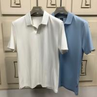 China Men's Anti-Pilling Half Zip Polo Shirt Short Sleeve Twill Knitted Top 220G Polyester Blank T-Shirt for sale