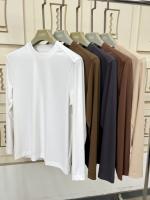 China Men's Casual Long Sleeve Modal Cotton Turtleneck T-Shirt 220gsm Knitted Blank Design for sale