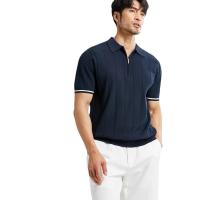 China Custom Men's Short Sleeve Woven Polo Shirt 220 GSM Anti-Pilling Polyester Cotton Solid Casual OEM for sale