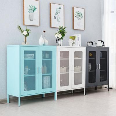 China Metal Storage Cabinet with 2 Mesh Doors and Stand Feet 1050x650x360mm for sale