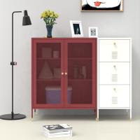China Metal Storage Cabinet with 2 Mesh Doors and Stand Feet 1050x650x360mm for sale
