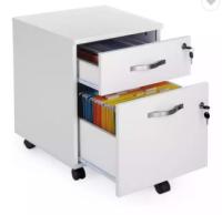 China Adjustable Rails 2 Drawers Locking Mobile File Cabinet Knock Down For Office for sale