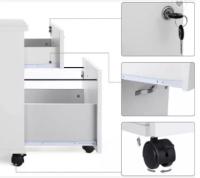 China Adjustable Rails 2 Drawers Locking Mobile File Cabinet Knock Down For Office for sale