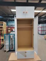 China Steel Metal Wardrobe Closet with Hanger Rod 1850x900x400mm Cold Rolled Steel for sale
