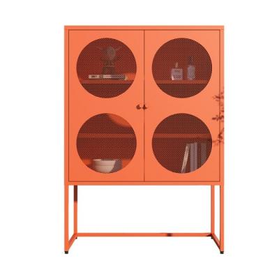 China Modern 2 Glass Door Storage Cupboard Metal Cabinet H1200xW850xD400mm for sale