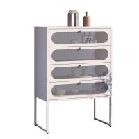 China 4 Layer lockable Metal Cupboard Environmental Powder Coated Steel Storage Cabinet for sale
