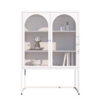 China Home Use Two Swing Door Storage Cabinet Metal Cupboard With 2 Adjustable Shelves for sale