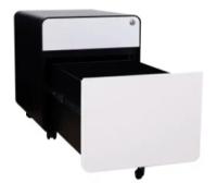 China Antiwear 2 Drawers Mobile Metal Pedestal Office Filing Cabinet 0.7mm SPCC Electrostatic Powder Coating for sale