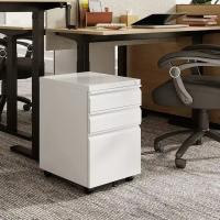 China Knocked Down 3 Drawer Steel Mobile Pedestal Drawers Humanized Anti Dumping for sale