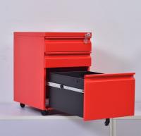 China Knocked Down 3 Drawer Steel Mobile Pedestal Drawers Humanized Anti Dumping for sale
