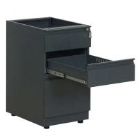 China 3 Drawer Steel Fixed Pedestal Filing Cabinet 0.7mm Cold Rolled Office Storage for sale