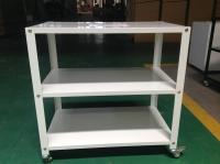 China OEM 3 Tier Metal Utility Rolling Cart Kitchen Storage Trolley 762x458mm 60kg Capacity for sale