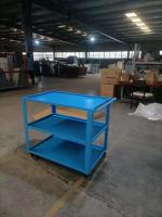 China OEM 3 Tier Metal Utility Rolling Cart Kitchen Storage Trolley 762x458mm 60kg Capacity for sale