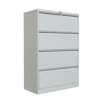 China Lateral Metal Steel Filing Cabinet 4 Drawer Lockable Legal Size 900x450x1331mm for sale