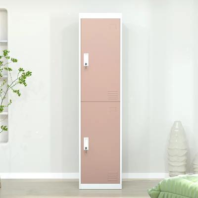 China 2 Doors Metal Locker Cabinet Vertical Standing With Hanger for sale
