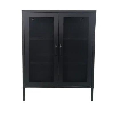 China Steel Storage Cabinet 2 Mesh Doors 800x400x1015mm Cold Rolled Steel KD Structure for sale