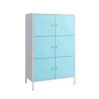 China Kids Clothing Storage Metal Locker Cabinet 6 Door 760x500x1690mm RAL Color for sale