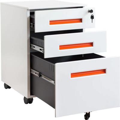 China Steel 3 Drawer Storage Office Mobile Pedestal For A4 File for sale