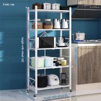 China Living Room Kitchen Telescopic Metal Folding Shelf Rack With Wheels for sale