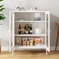 China Glass Door Kitchen Aluminum Steel Sideboard Storage Cabinet With Leg for sale