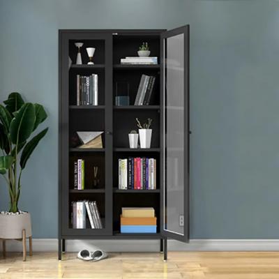 China Steel Cupboard 2 Door Book Cabinet 0.6mm Thickness 35kg Capacity Metal Leg for sale