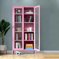 China Steel Cupboard 2 Door Book Cabinet 0.6mm Thickness 35kg Capacity Metal Leg for sale