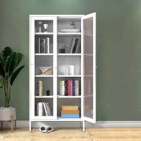 China Steel Cupboard 2 Door Book Cabinet 0.6mm Thickness 35kg Capacity Metal Leg for sale