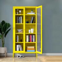 China Steel Cupboard 2 Door Book Cabinet 0.6mm Thickness 35kg Capacity Metal Leg for sale