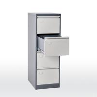 China 4 Drawer Steel Filing Cabinet 40kg Capacity Lockable Office File Storage White for sale