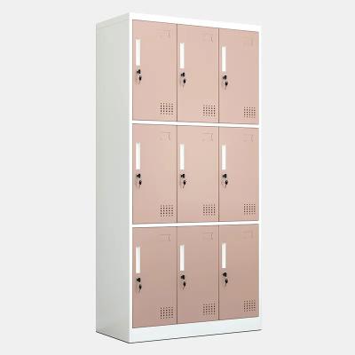 China 9 Door Metal Locker Wardrobe 1850x900x450mm for Gym School Changing Room for sale