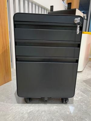 China Office Furniture 3 Drawers Mobile Pedestal H600mm W400mm D500mm Round Corner Movable Cabinet for sale