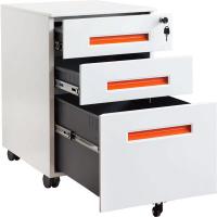 China Office Furniture 3 Drawers Mobile Pedestal H600mm W400mm D500mm Round Corner Movable Cabinet for sale