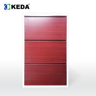 China Full Assemble 3 Layer Metal Shoe Cabinet 1000mm Wide Cold Rolled Steel for sale