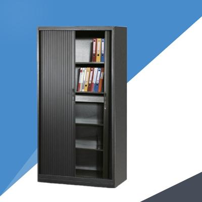China Black ISO9001 0.15 CBM Steel Tambour Filing Cabinet H1850xW900xD450mm for sale
