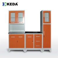 China 43cm Depth Modern Steel Kitchen Cabinet White Powder Coated Cold Rolled Steel for sale