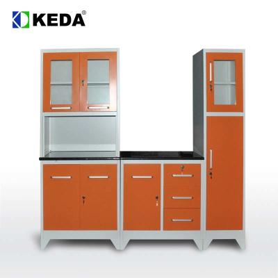 China 43cm Depth Modern Steel Kitchen Cabinet White Powder Coated Cold Rolled Steel for sale