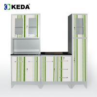 China 43cm Depth Modern Steel Kitchen Cabinet White Powder Coated Cold Rolled Steel for sale
