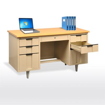 China 25mm MDF Board Office Table Desk with Stainless Steel Handle and Rust Proof Steel Frame for sale
