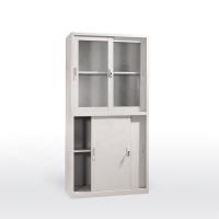 China Sliding Glass Door Metal Filing Cabinet 900x400x1850mm 40kg Capacity for sale