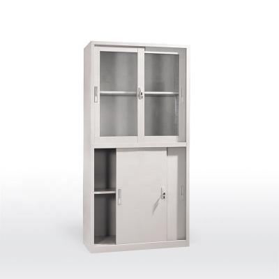 China Sliding Glass Door Metal Filing Cabinet 900x400x1850mm 40kg Capacity for sale