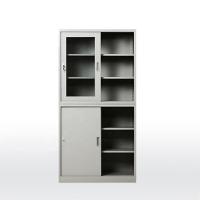 China Sliding Glass Door Metal Filing Cabinet 900x400x1850mm 40kg Capacity for sale