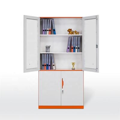 China Steel File Cabinet 2 Door Storage with Lock KD-037 900x400x1850mm for sale