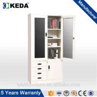 China Glass Door 0.6mm 1850mm High Metal Filing Cupboard for sale