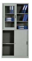 China Glass Sliding Door Steel Filing Cabinet KD-041 W900 D400 H1850mm 0.208 CBM for sale