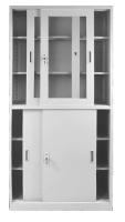 China Glass Sliding Door Steel Filing Cabinet KD-041 W900 D400 H1850mm 0.208 CBM for sale